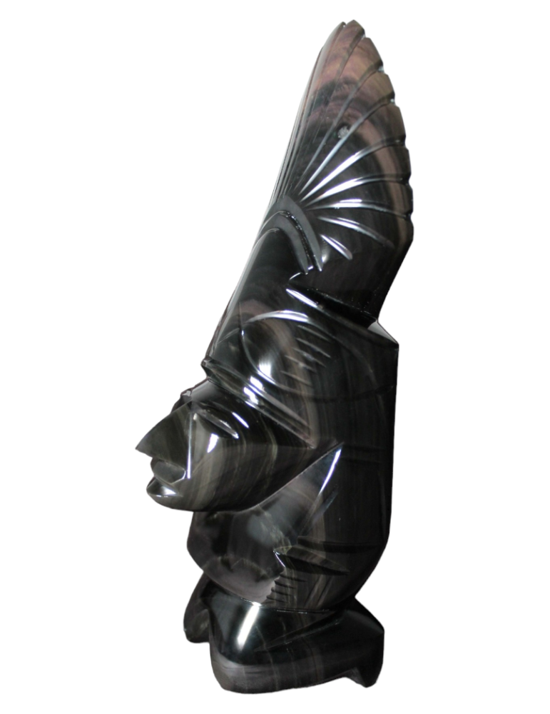 Aztec totem statue Obsidian celestial eye